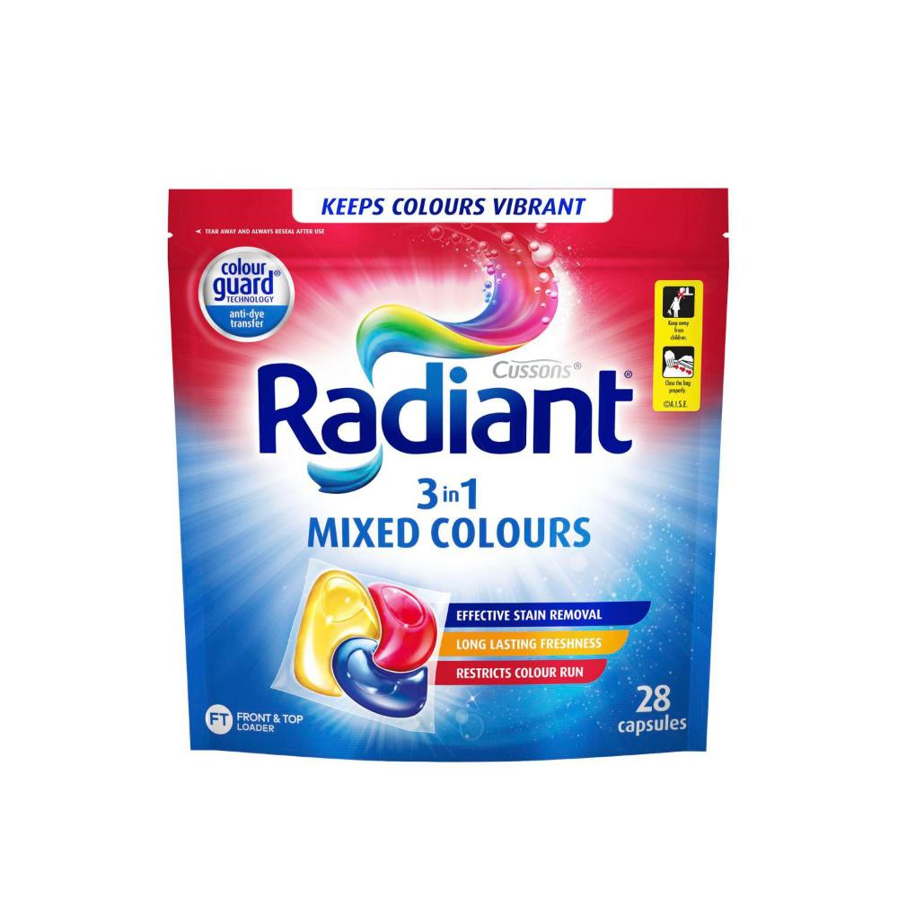 Buy Radiant Laundry Capsules 3 In 1 Mixed Colours 28 Pack | Coles