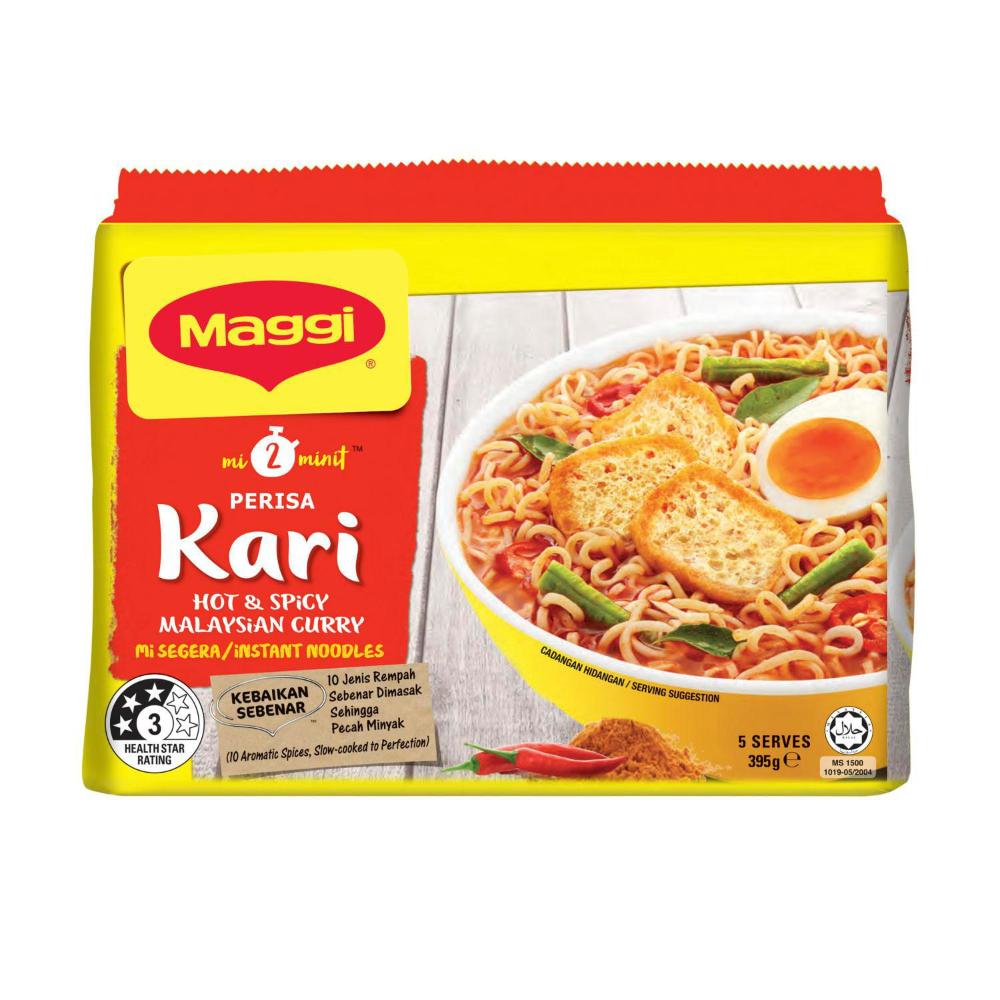 Buy Maggi 2 Minute Curry Instant Noodles 5 Pack 395g | Coles