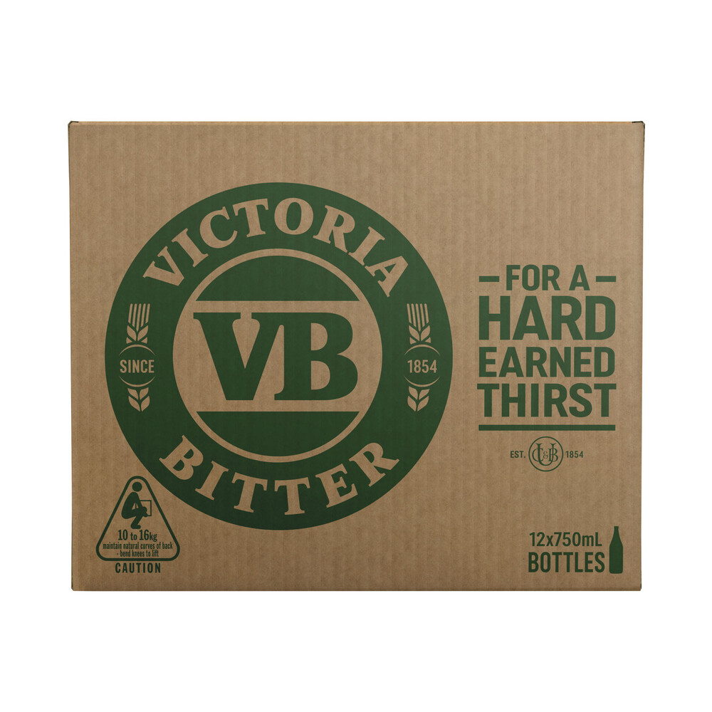 Buy Victoria Bitter Bottle 750ml 12 Pack | Coles