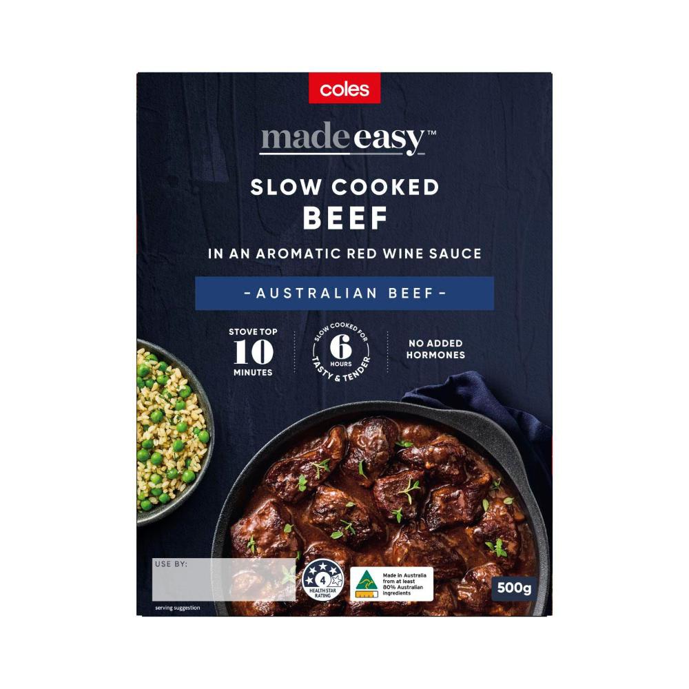 Buy Coles Made Easy Slow Cooked Beef In Red Wine Sauce 500g | Coles