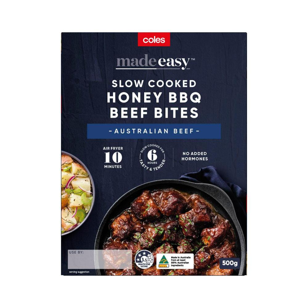 Buy Coles Made Easy Slow Cooked Honey Bbq Beef Bites 500g | Coles