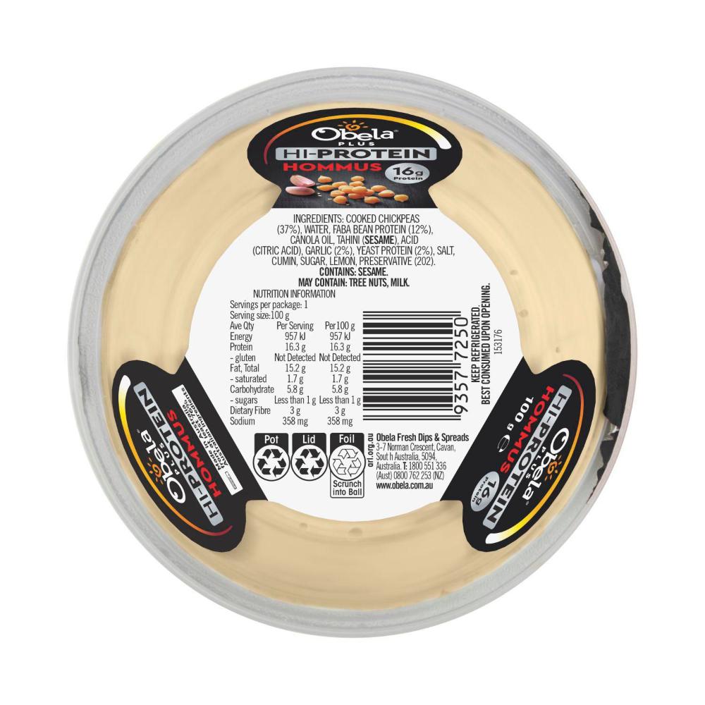 Buy Obela High Protein Classic Hommus 100g | Coles