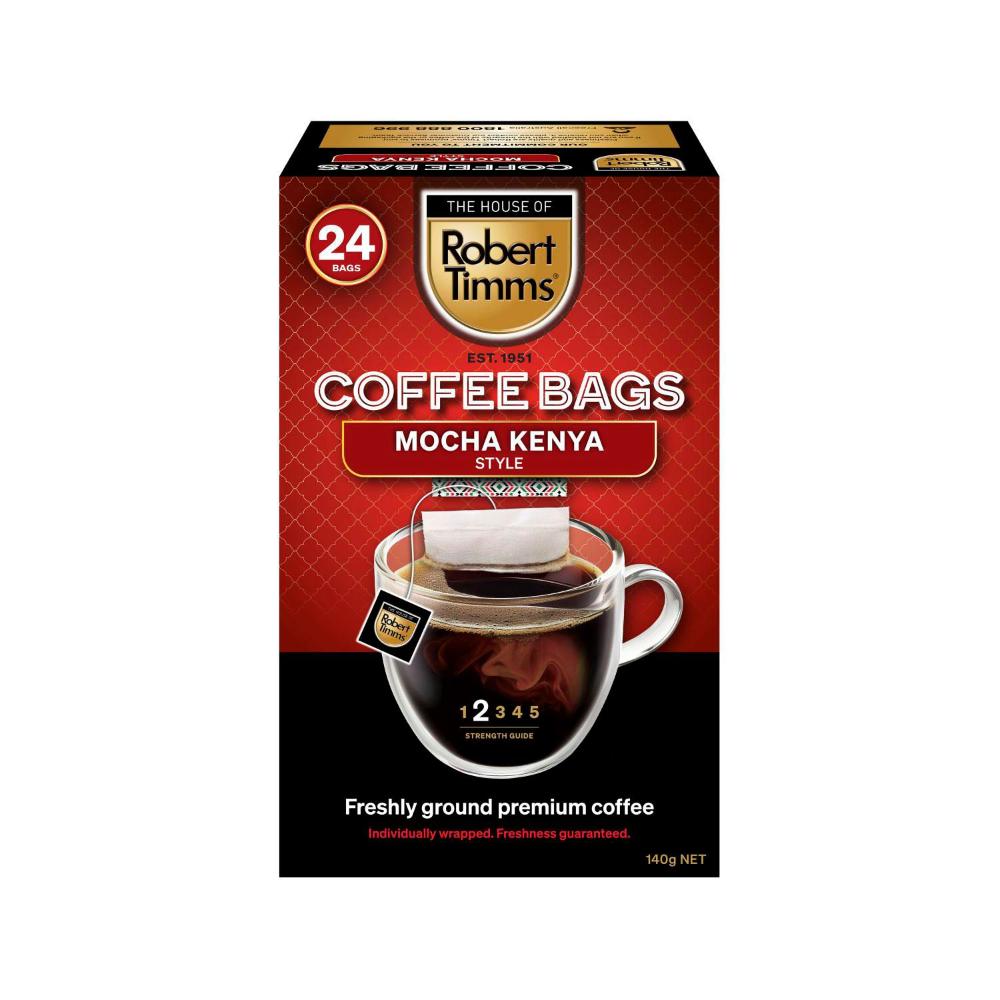 Buy Robert Timms Coffee Bags Mocha Kenya 24 Pack | Coles