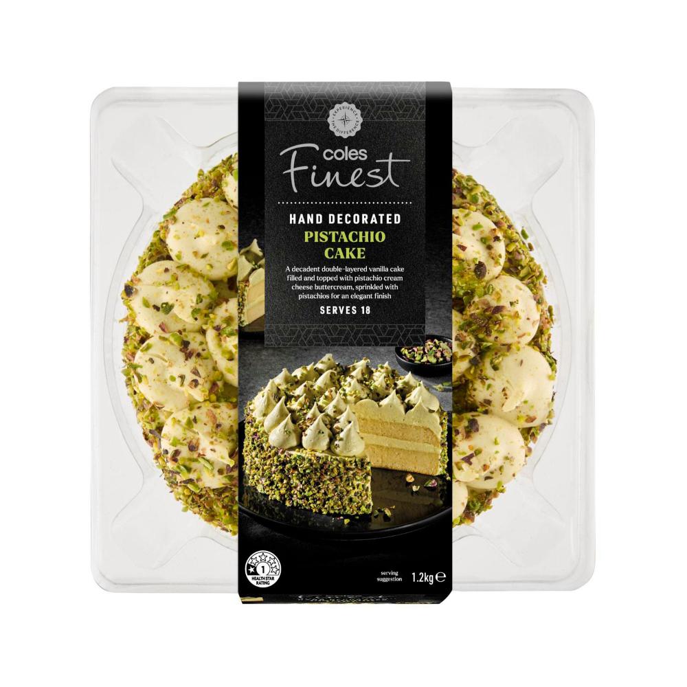 Buy Coles Finest Hand Finished Pistachio Cake 1.2Kg | Coles