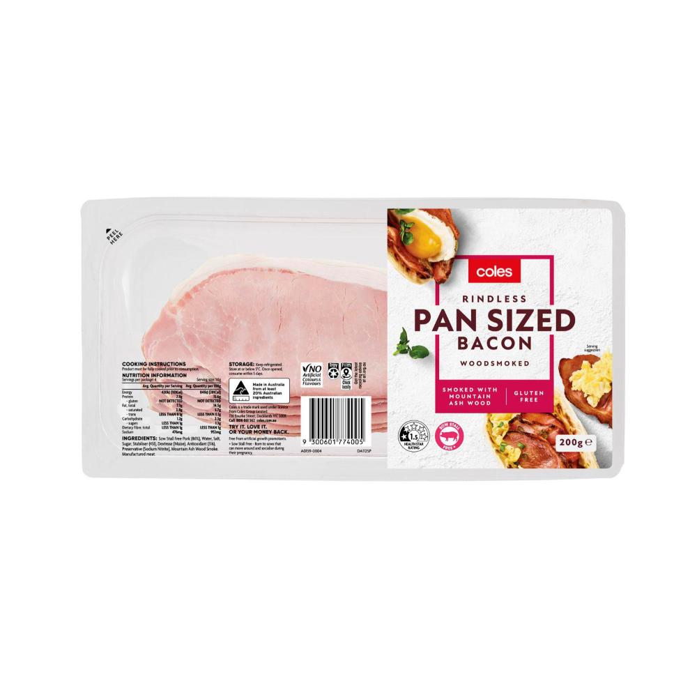 Buy Coles Pan Sized Bacon 200g | Coles