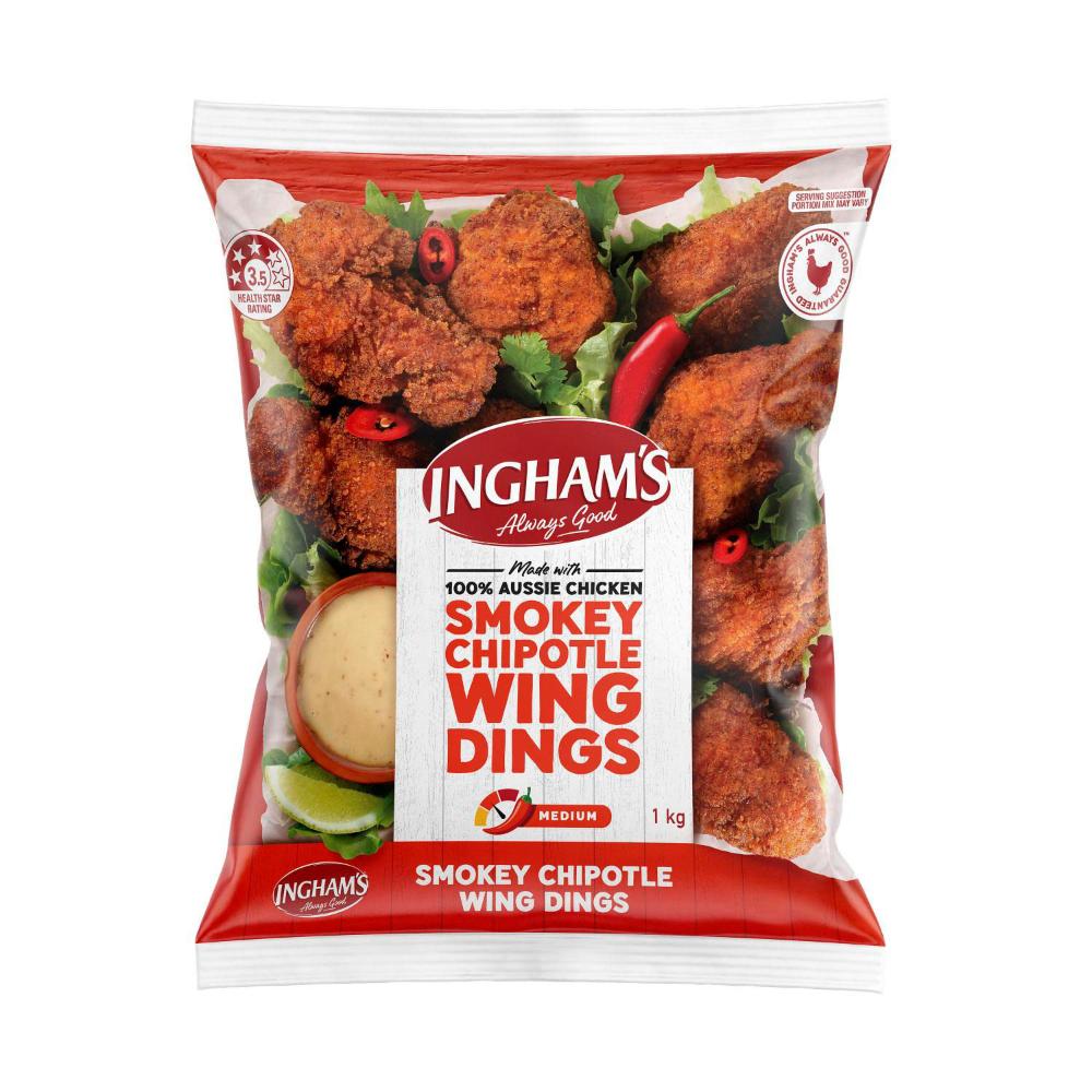 Buy Inghams Smokey Chipotle Wing Dings 1kg | Coles