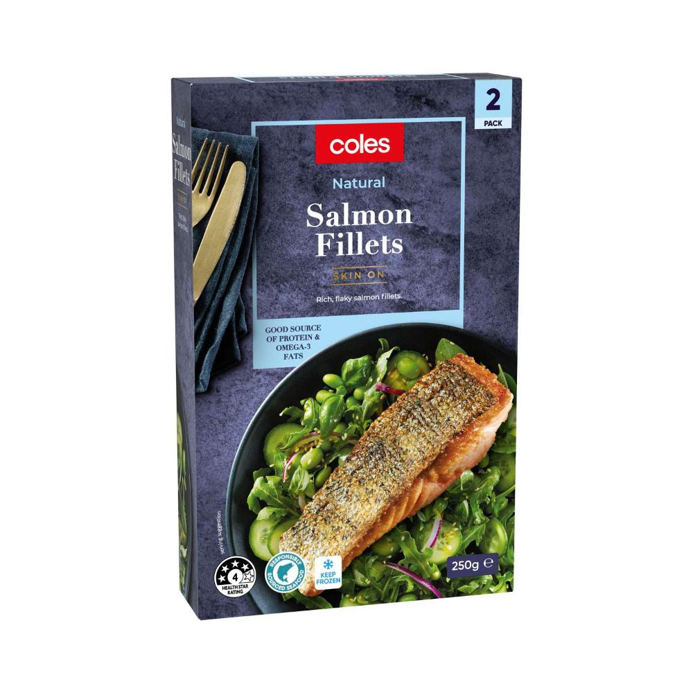 Buy Coles Salmon Fillets Skin On 2 Pack 250g | Coles