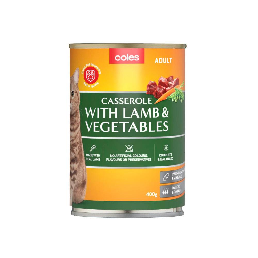 Buy Coles Cat Food Adult Lamb & Vegetables 400g | Coles