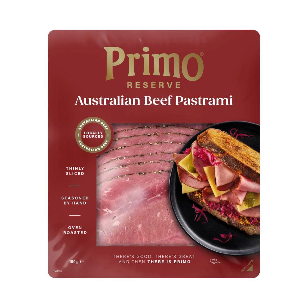 Buy Primo Reserve Australian Beef Pastrami Sliced Deli Meat 100g | Coles