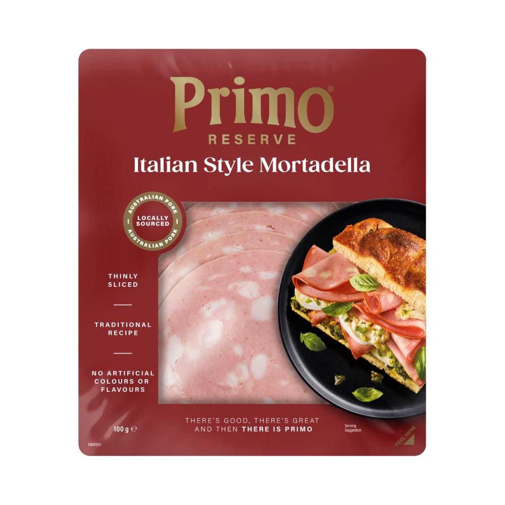 Buy Primo Reserve Italian Style Mortadella Sliced Deli Meat 100g | Coles
