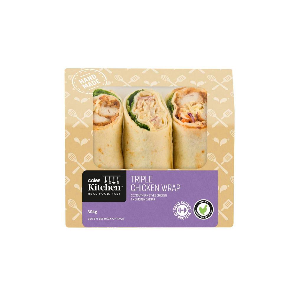 Buy Coles Kitchen Wrap Triple Chicken 304g | Coles