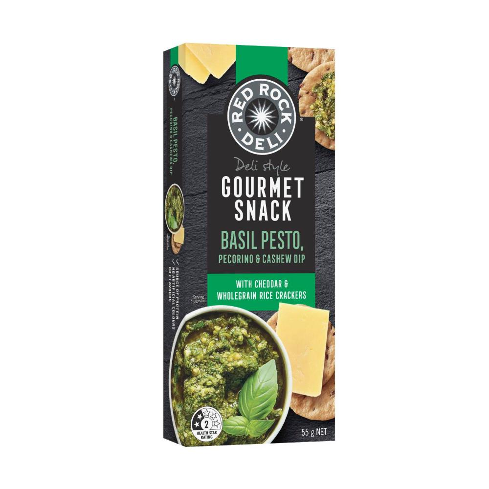 Buy Red Rock Deli Gourmet Snack Dip Crackers Basil Pesto Pecorino ...
