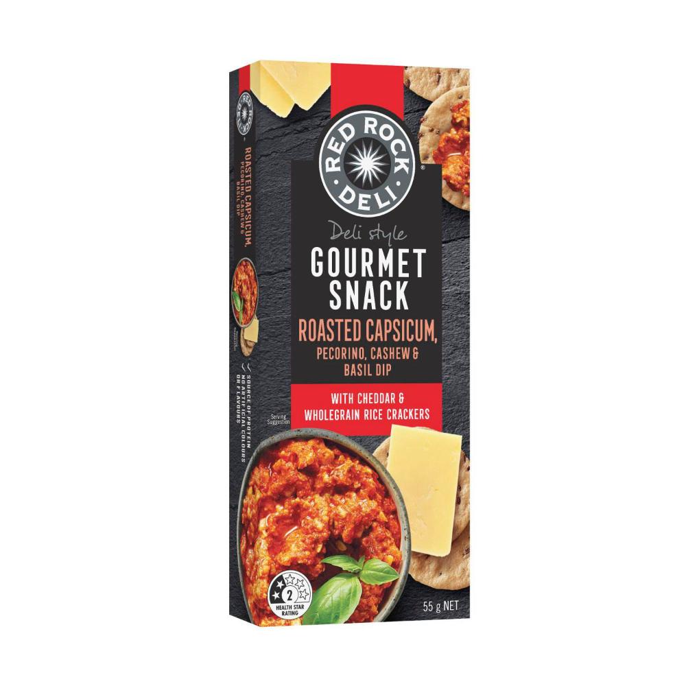 Buy Red Rock Deli Gourmet Roasted Capsicum Pecorino Basil & Cashew Dip ...