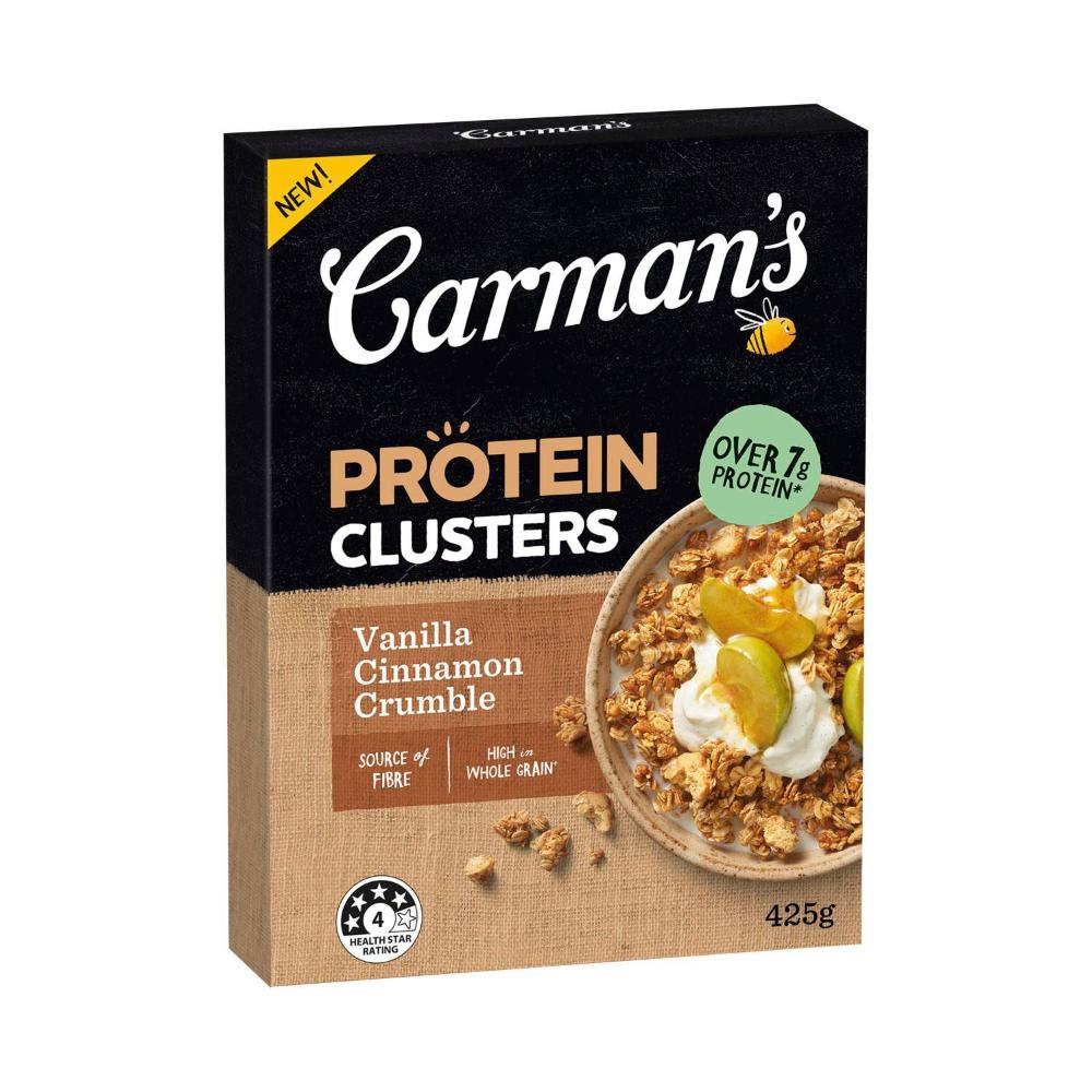Buy Carman's Protein Clusters Vanilla Cinnamon Crumble 425g | Coles