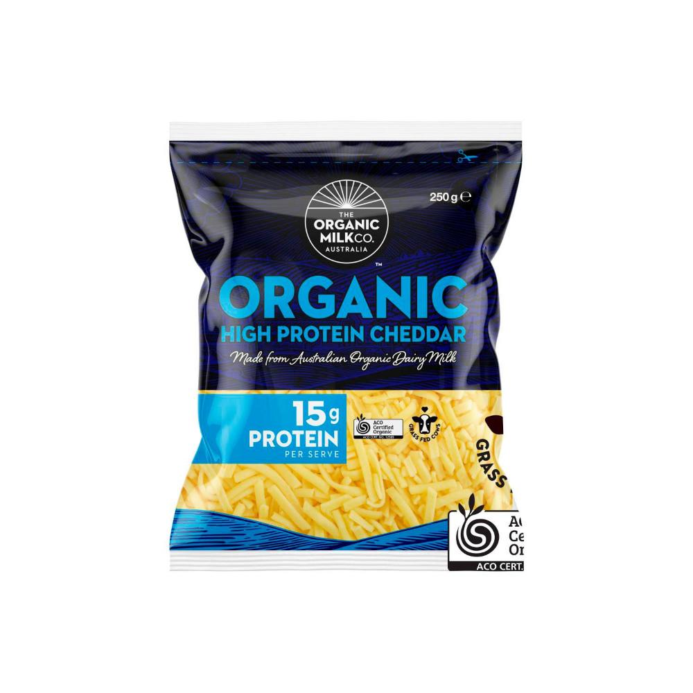 Buy The Organic Milk Co Organic High Protein Cheddar Shred 250g | Coles