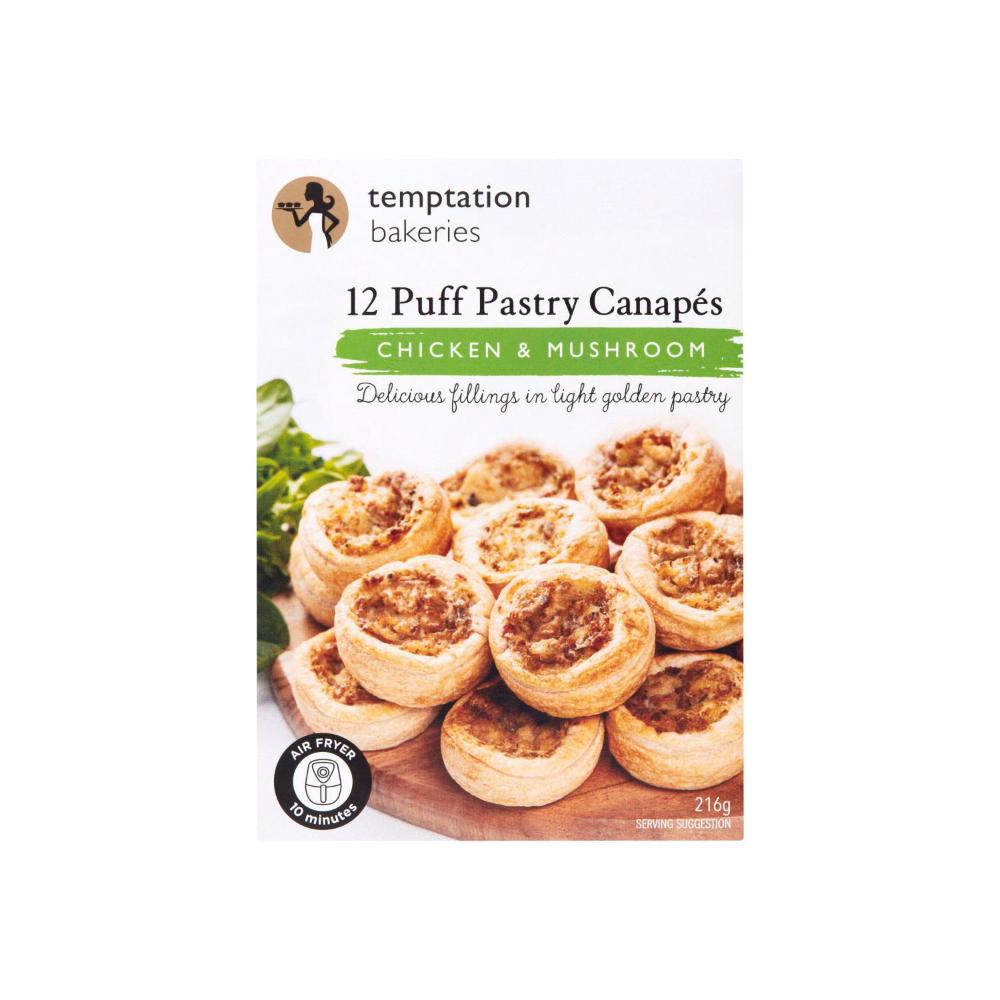 Buy Temptation Chicken & Mushroom Canapes 12 Pack 216g | Coles