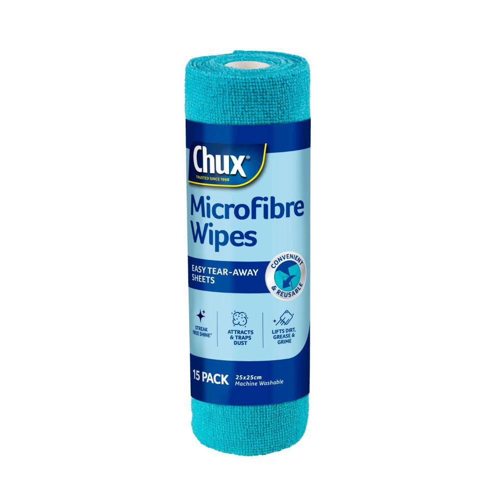 Buy Chux Microfibre Wipes Roll 15 Pack | Coles