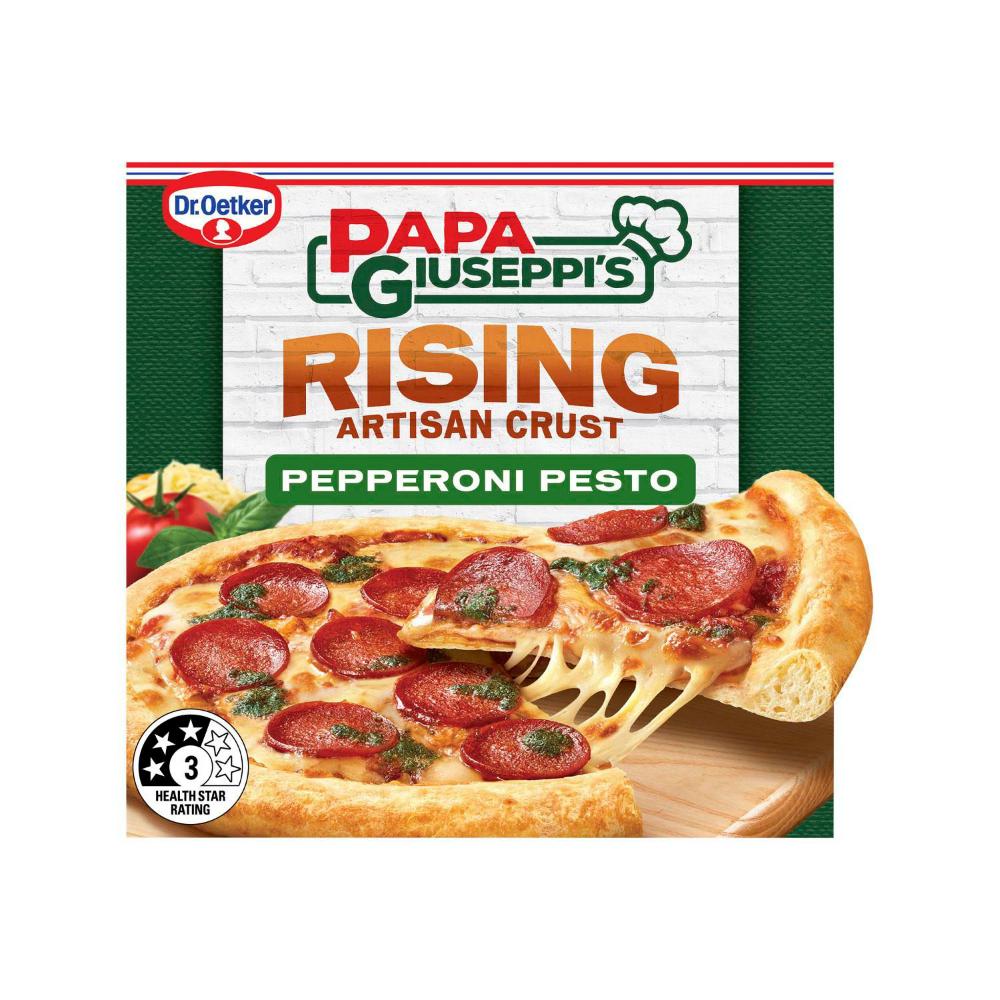 Buy Papa Giuseppi's Rising Artisan Crust Pepperoni Pesto Pizza 400g | Coles