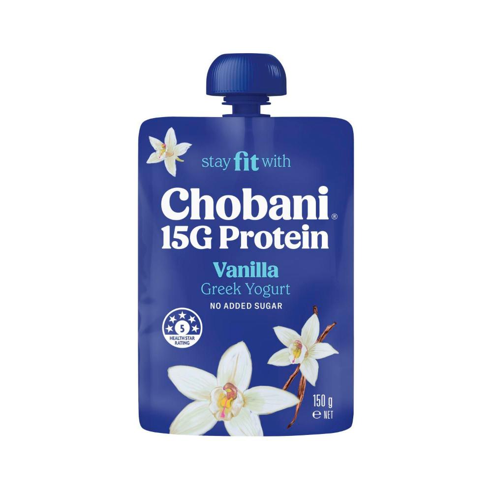 Buy Chobani Fit High Protein Greek Yogurt Pouch Vanilla 150g | Coles