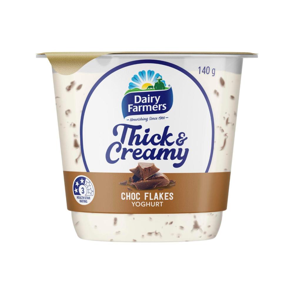 Buy Dairy Farmers Thick & Creamy Yoghurt Choc Flakes 140g | Coles