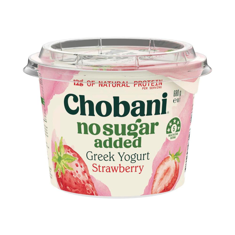 Buy Chobani No Added Sugar Greek Yogurt Strawberry 680g | Coles