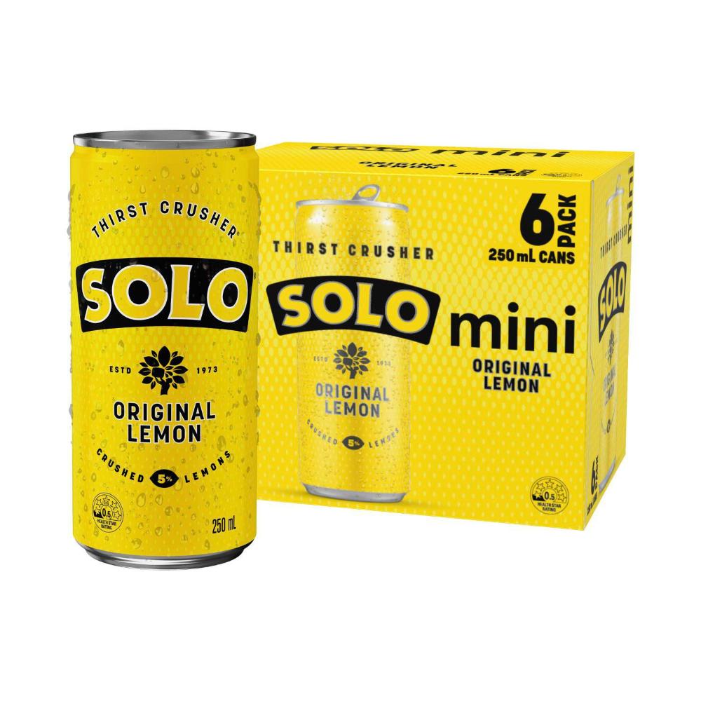 Buy Solo Soft Drink Mini Cans 6x250ml 6 Pack | Coles