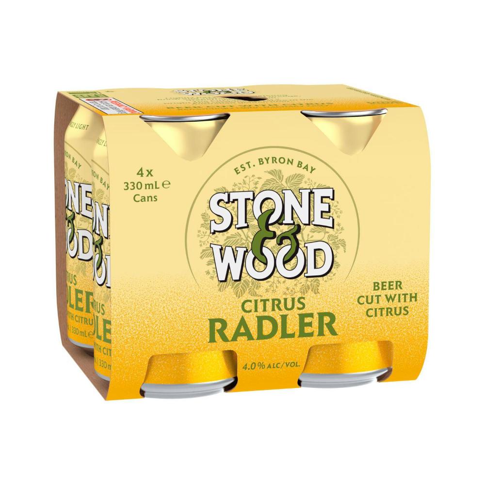 Buy Stone & Wood Citrus Radler Can 330ml 4 Pack | Coles