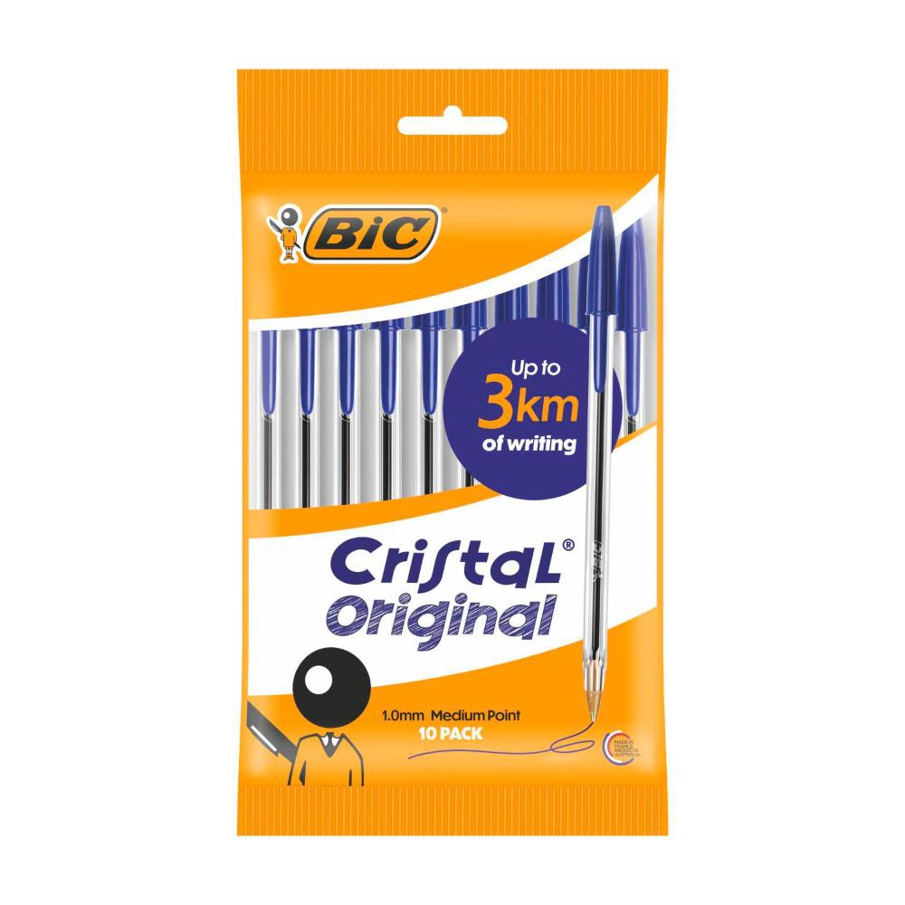 Buy BIC Cristal Original Pen Blue 10 Pack | Coles