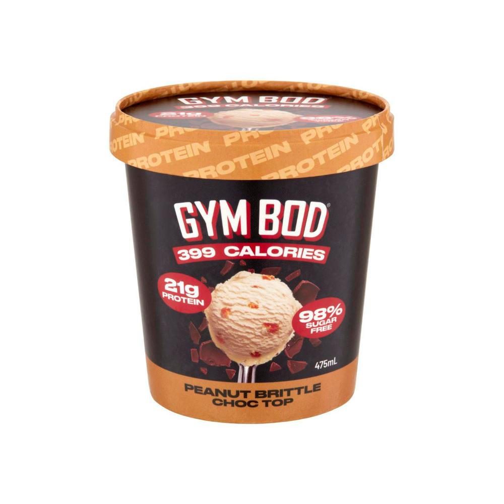 Buy Gym Bod Peanut Brittle Choc Top 475mL | Coles