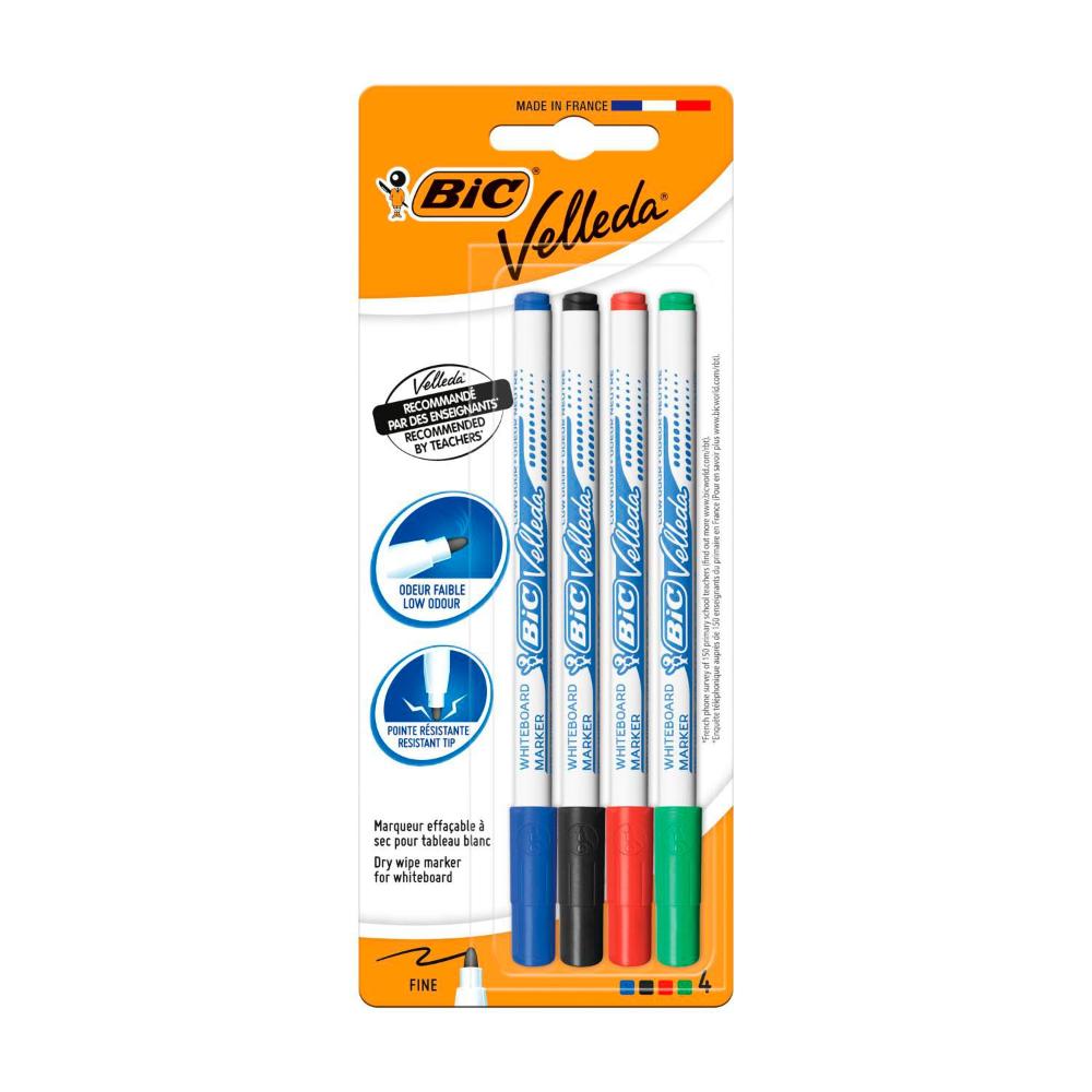 Buy BIC Thin Whiteboard Marker 4 Pack | Coles