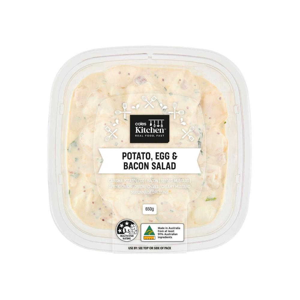 Buy Coles Kitchen Potato Egg & Bacon Salad 650g | Coles