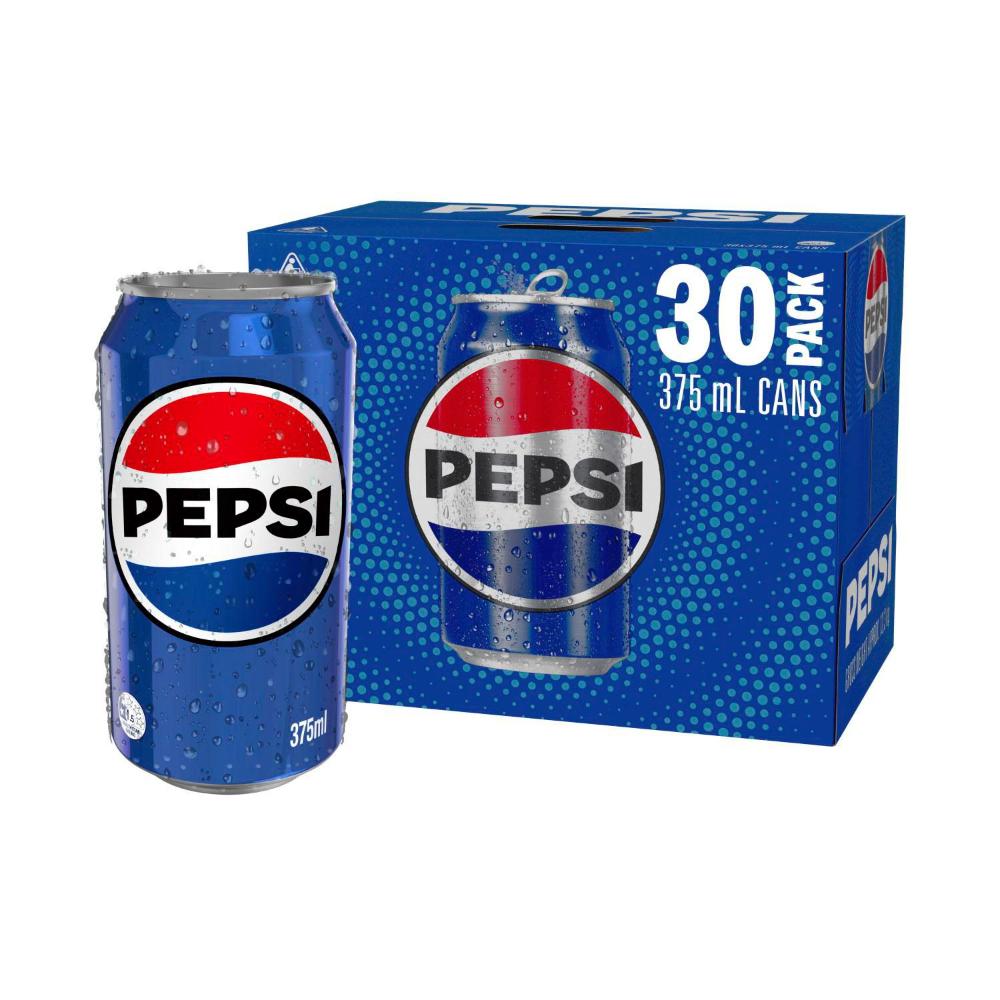 Buy Pepsi Soft Drink Cola Cans Multipack 375ml 30 Pack | Coles