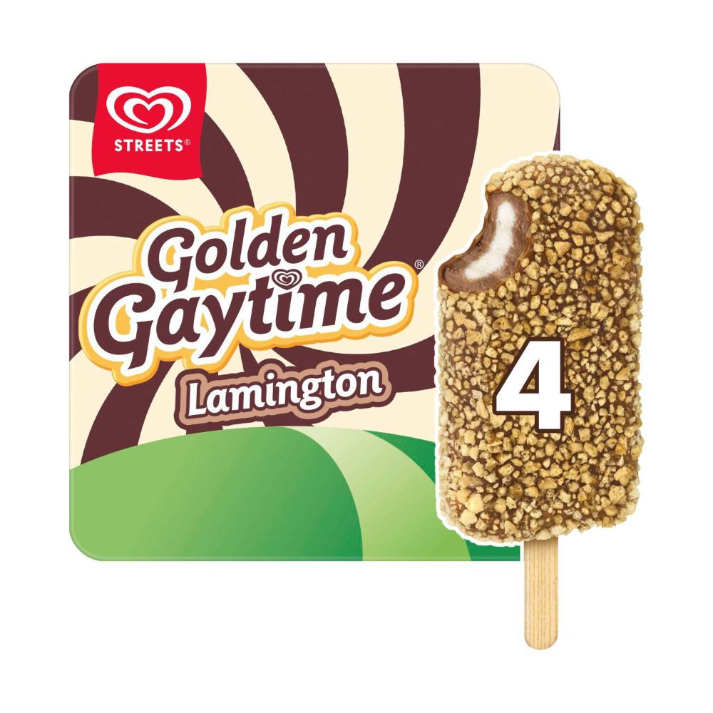 Buy Streets Golden Gaytime Lamington Sticks 4 Pack 400mL | Coles