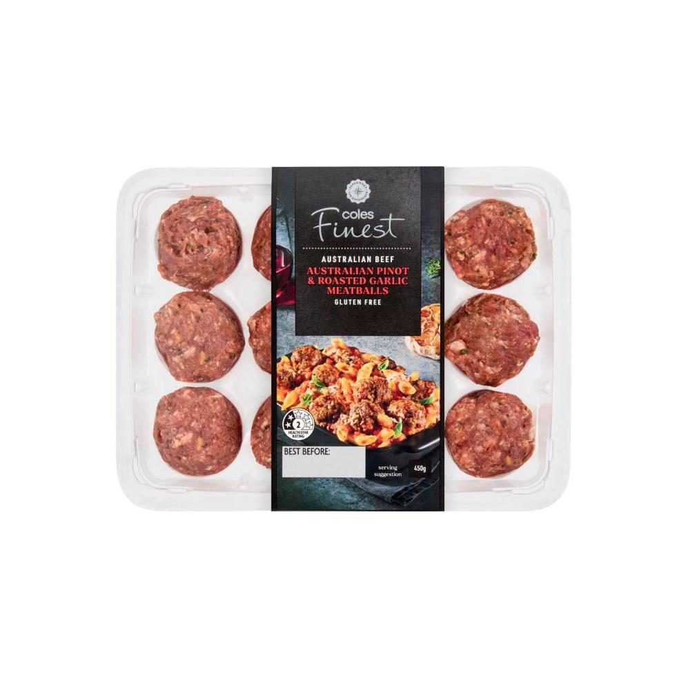 Buy Coles Finest Meatballs Pinot & Roasted Garlic 450g | Coles