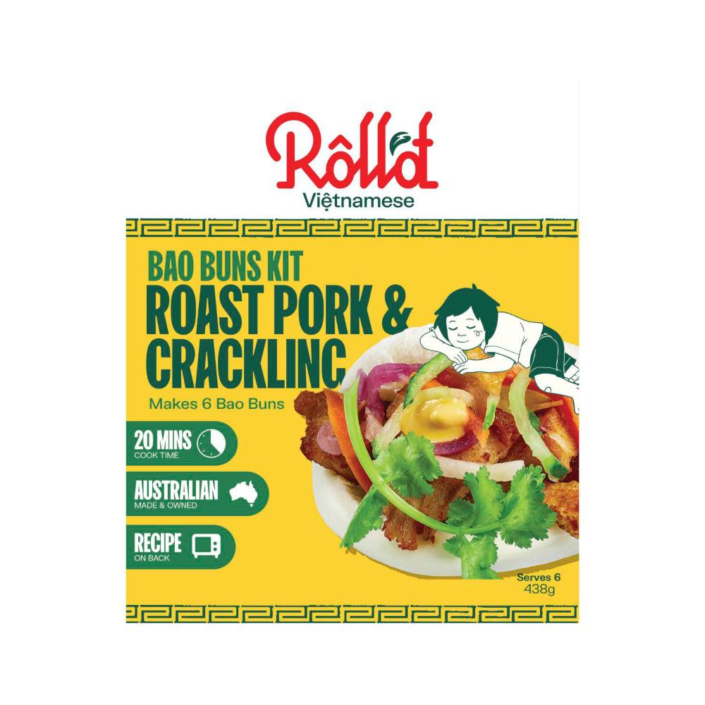 Buy Roll'd Vietnamese Roast Pork & Crackling Bao Bun Kit 438g | Coles