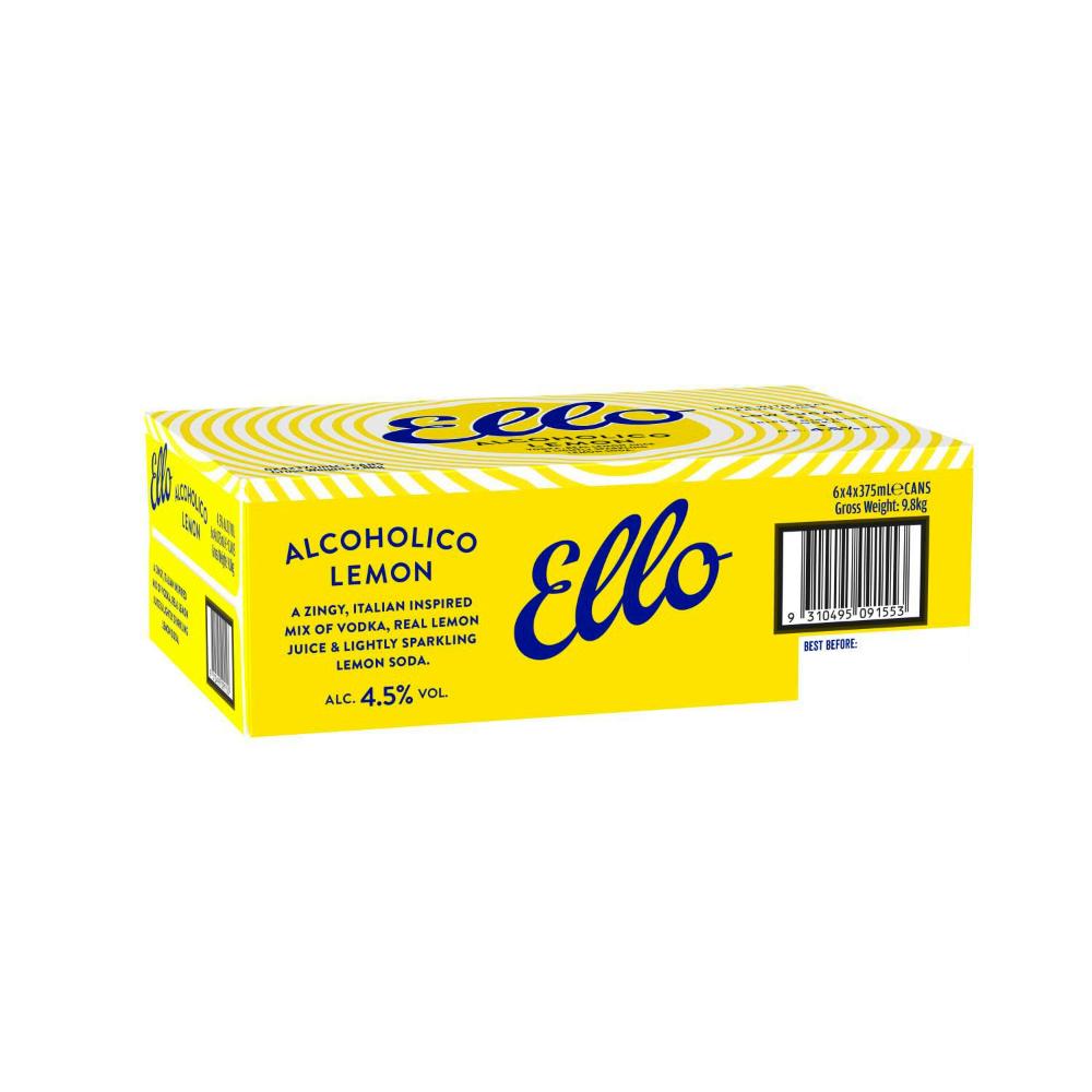 Buy Ello Alcoholic Lemon Can 370mL 24 Pack | Coles