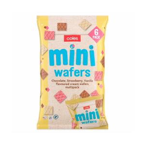 Buy Coles Mini Cream Wafers Biscuits Multipack 175g | Coles