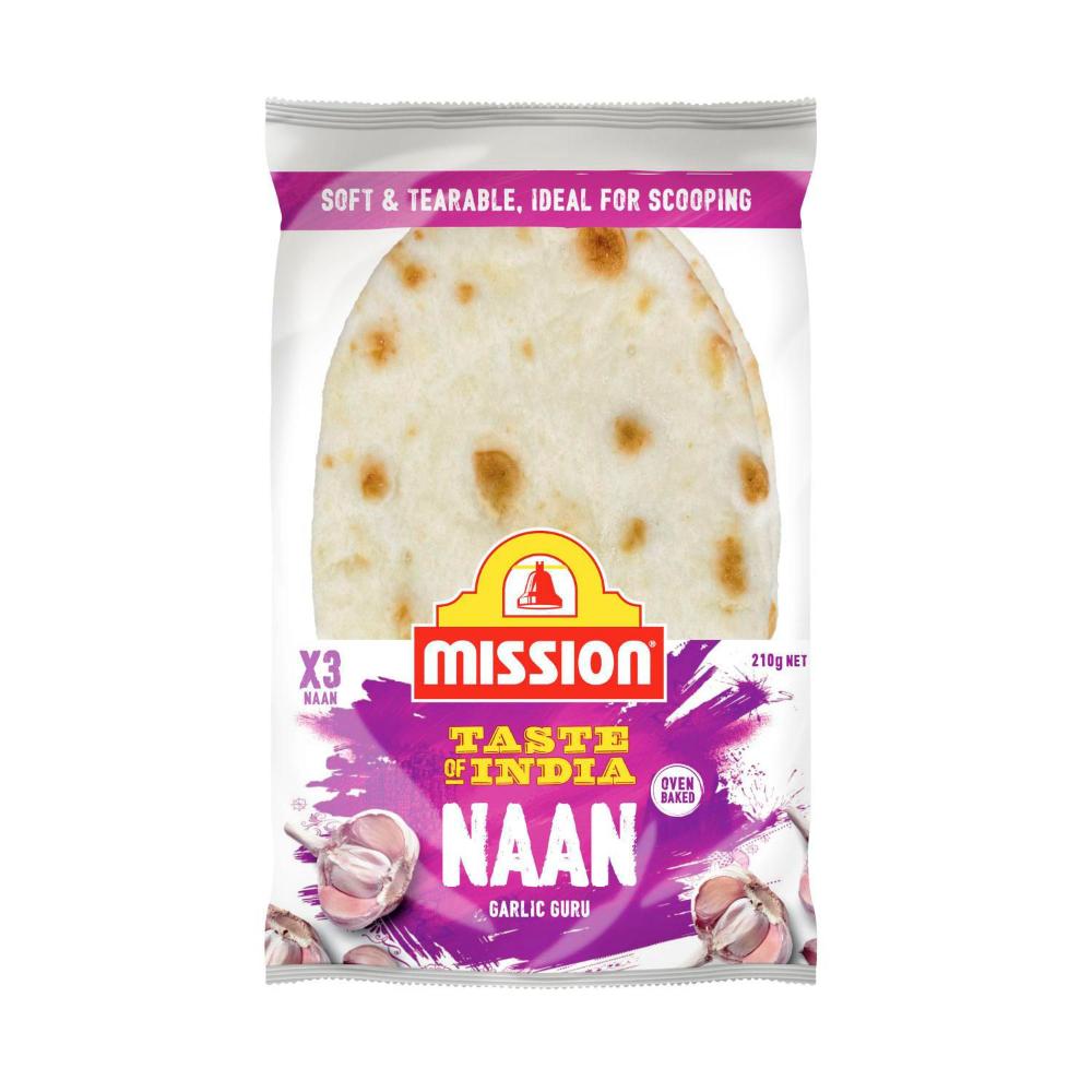 Buy Mission Naan Garlic 210g | Coles