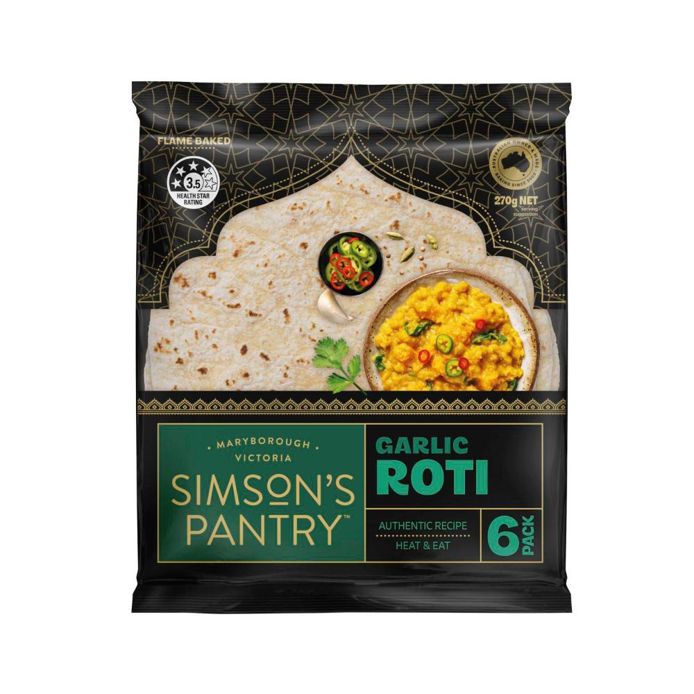 Buy Simson's Pantry Garlic Roti 270g | Coles