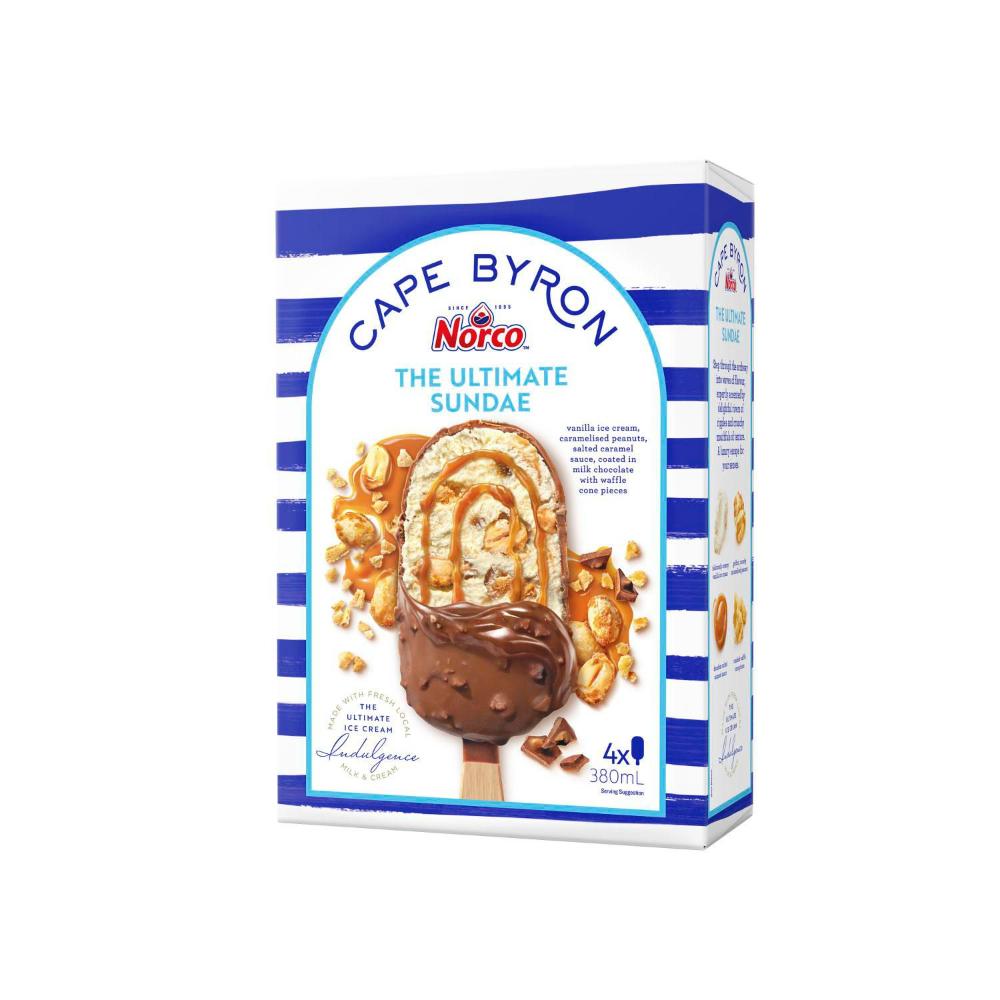 Buy Norco Cape Byron The Ultimate Sundae Sticks 4 Pack 380mL | Coles