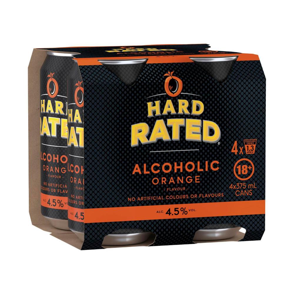 Buy Hard Rated Orange Can 375ml 4 Pack | Coles