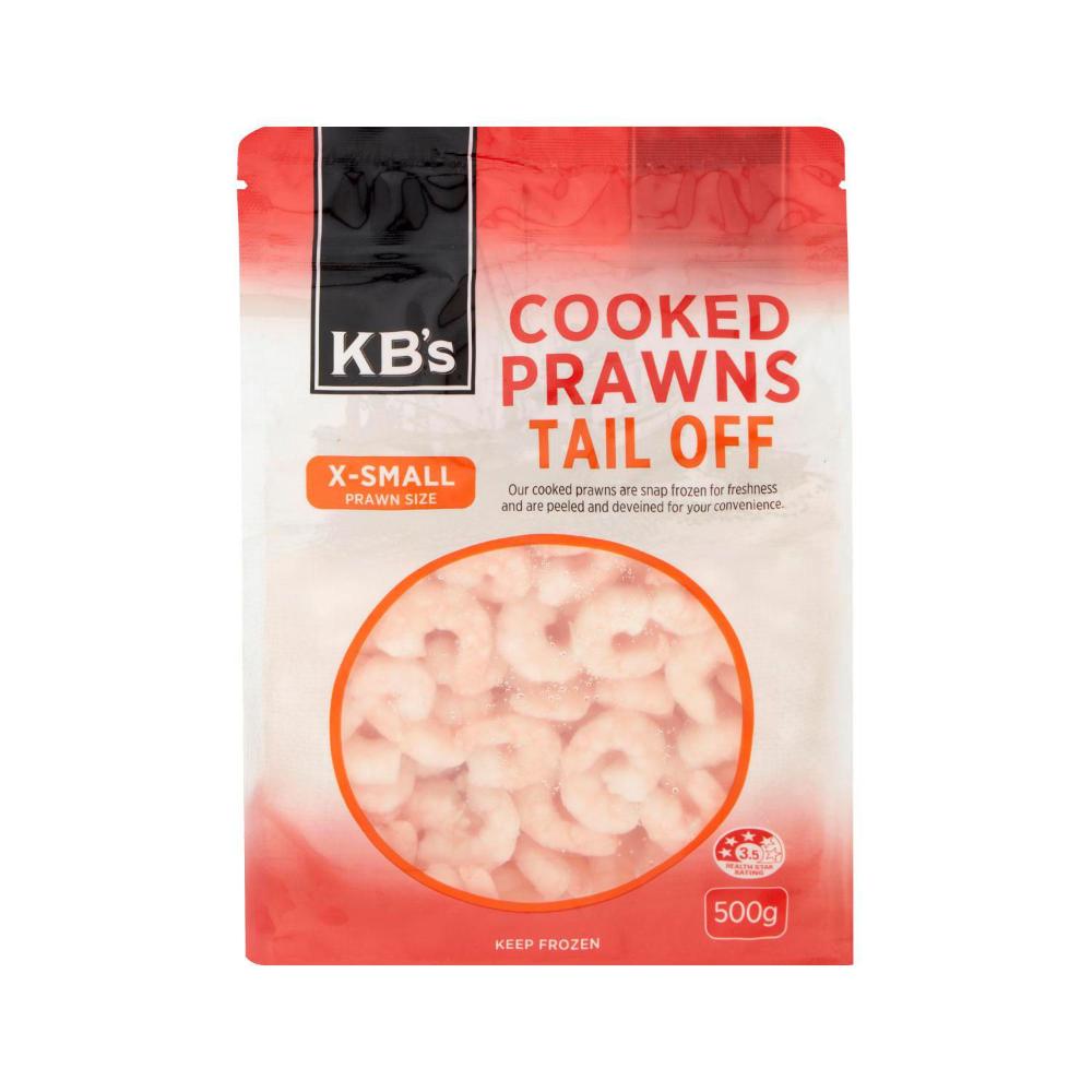 Buy KB's Cooked & Peeled Prawns Tail Off Extra Small 500g | Coles