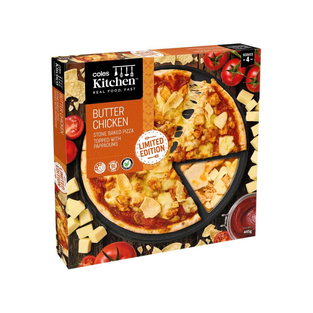 Buy Coles Kitchen Butter Chicken Pizza 445g | Coles