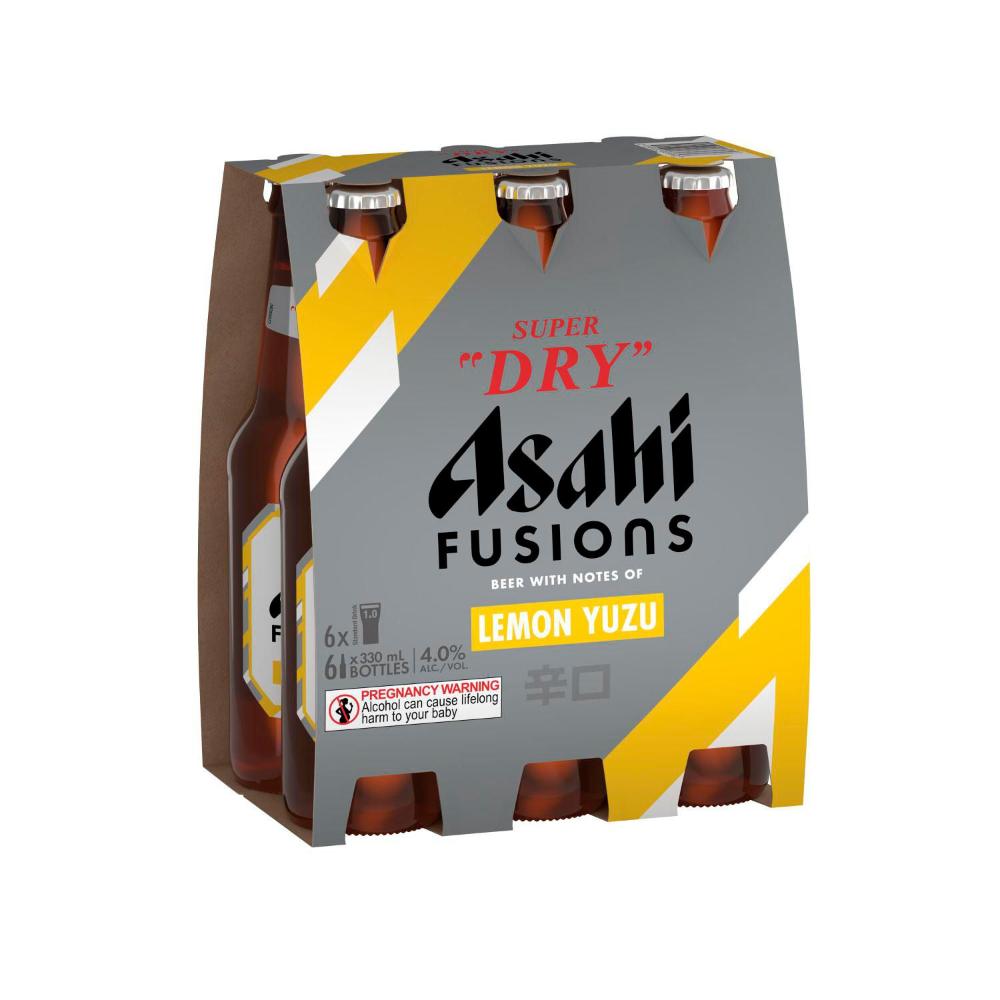 Buy Asahi Fusions Lemon Yuzu Bottle 330ml 6 Pack | Coles