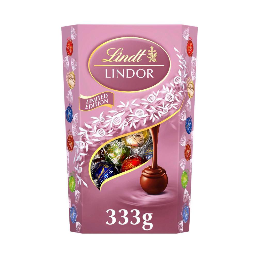 Buy Lindt Lindor Pink Assorted Chocolate Limited Edition Cornet 333g ...