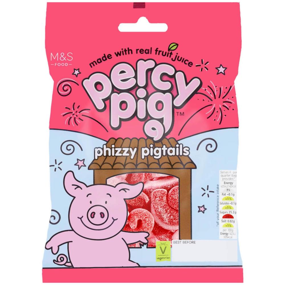 Buy M&S Percy Pig Phizzy Pigtails 170g | Coles