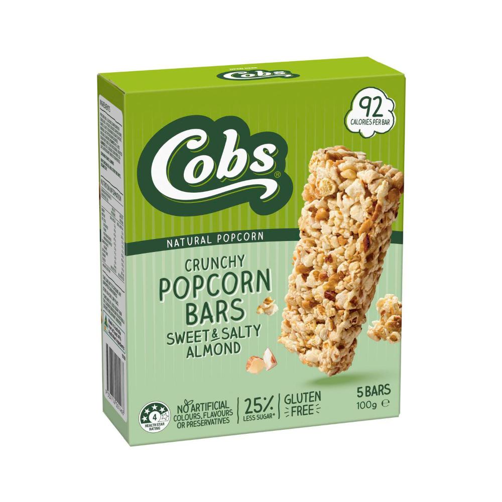 Buy Cobs Popcorn Bars Sweet Salty Almond 5 Pack 100g | Coles