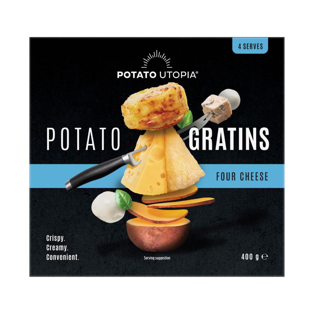 Buy Potato Utopia Four Cheese Potato Gratin 4 Pack 400g | Coles