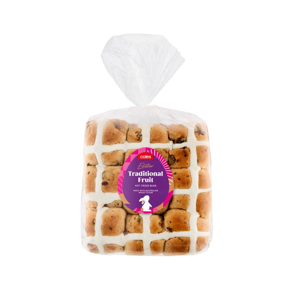 Buy Coles Mini Traditional Fruit Hot Cross Buns 9 Pack | Coles