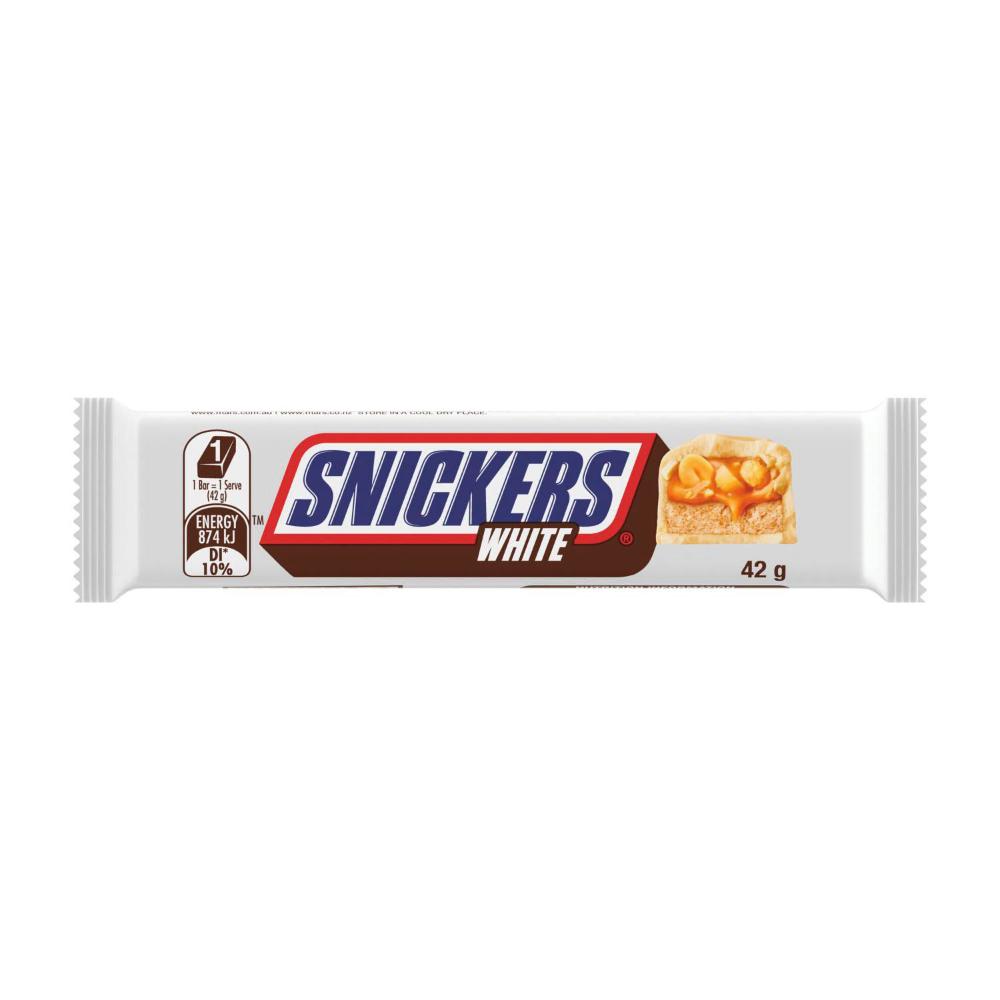 Buy Snickers White Chocolate Bar Peanuts Caramel 42g | Coles